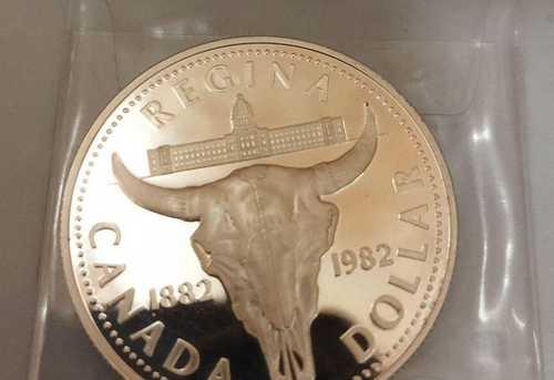 1 доллар Канада 1982 года серебро 23.3 грамма