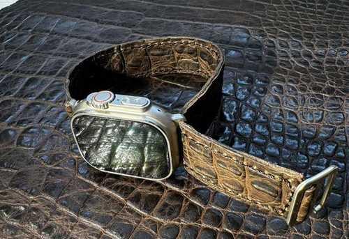 Ремешок для apple watch ultra 49мм крокодил