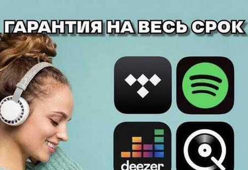 Подписка spotify premium, Qobuz Hi Res, Deezer