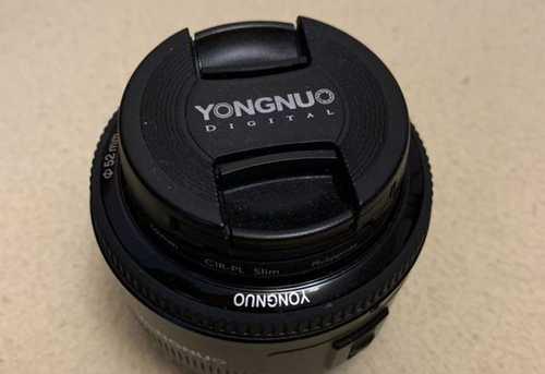Объектив yongnuo 50mm f1 8 с линзой hoya