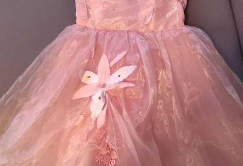 Нарядное платье для девочки 122 128 розовое