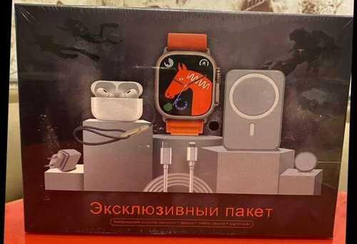 Подарочный набор 6в1 apple наушники SMART watch