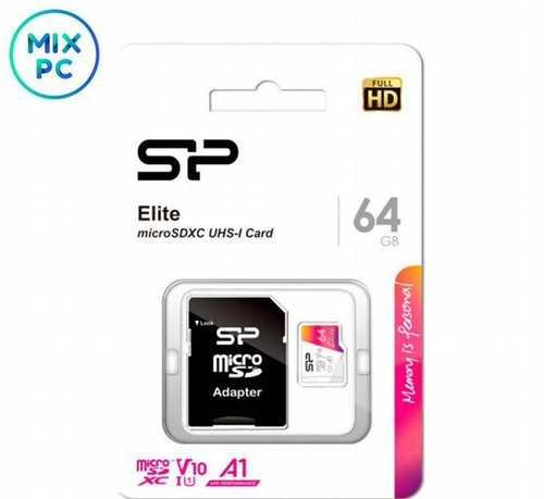 Флеш карта microSD 64GB Silicon Power Elite A1