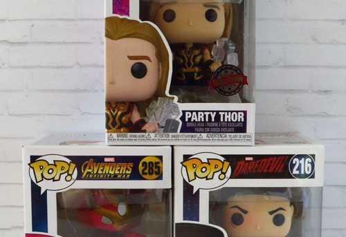 Funko Pop Iron Man, Party Thor, Punisher, Marvel