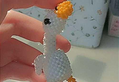 Амигуруми гусь из бисера