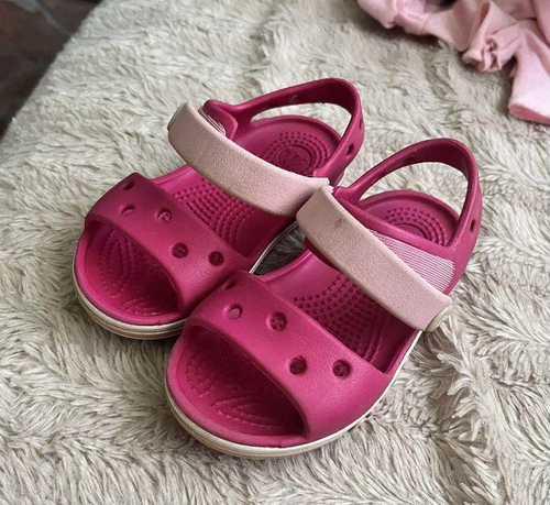 Босоножки сандали crocs 22 р-р розовые