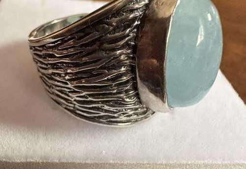 Серебряное кольцо 925 пробы с аквамарином