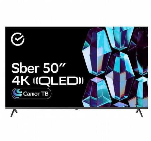 Умный телевизор sber qled 4k UHD 50". Новый