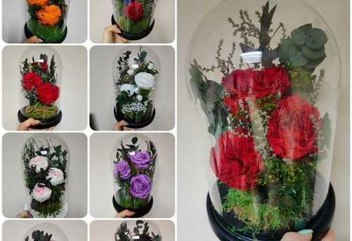 Роза в колбе, Флорариум, цветы в стекле, арт31, от
