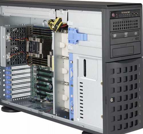 Серверная платформа Supermicro SYS-7049P-TRT 4U/Tower 2xLGA3647 C622, 16xDDR4, 8x3.5" bays, 2x10GbE