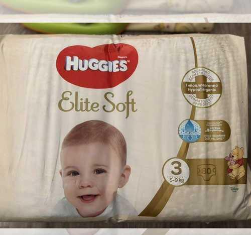 Подгузники Huggies elite soft 3