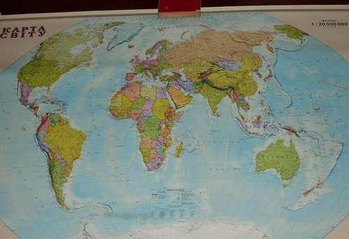 Политическая карта мира 2007 год 100х156 см