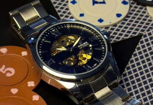 Мужские Rolex L-081 часы-скелетоны black