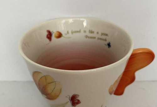 Чашка чайная с крылом бабочки Rosso Regale
