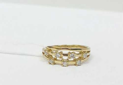Золотое кольцо с бриллиантом размер 16,5 585*