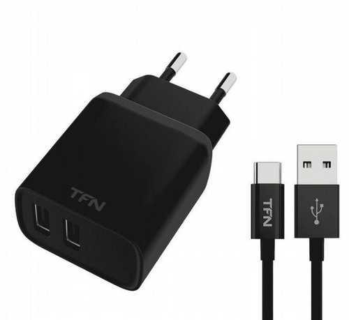 Зарядное устройство TFN 2xUSB, 2.4A, с кабелем Typ