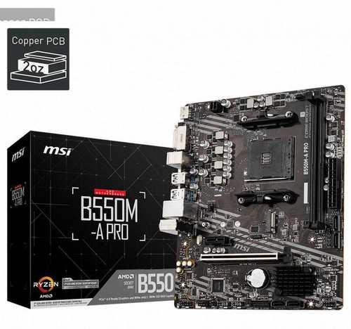 Мат.плата SocAM4 AMD B550 MSI B550M-A PRO (mATX,2