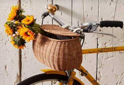 Корзина для велосипеда плетеная