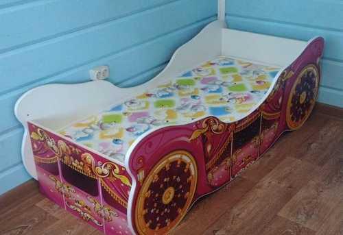 Детская кроватка "карета принцессы" c матрасом