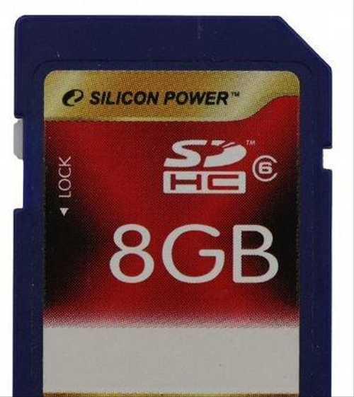 Карта памяти комиссионная Silicon Power sdhc 8Gb