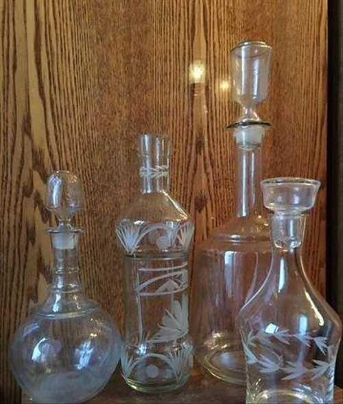 Графины и стаканы стекло времён СССР