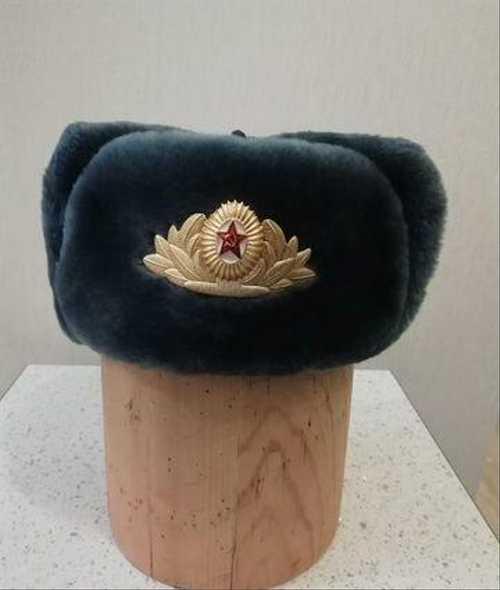 Новая шапка ушанка военная СССР р-р 54 натур. мех