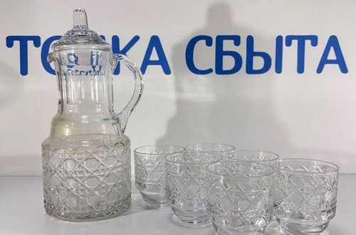 Кувшин со стаканами Хрусталь Чехословакия
