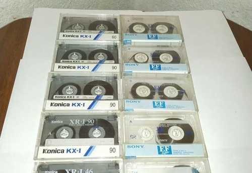 Аудиокассеты Sony Super EF 90 и Konica KX-I Япония