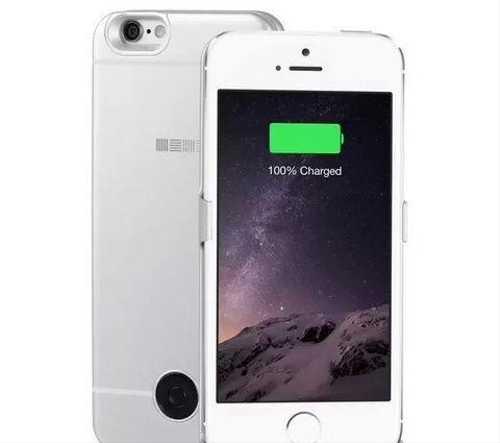 Чехол-Аккумулятор Металл на iPhone 5/5s/SE 2200mAh