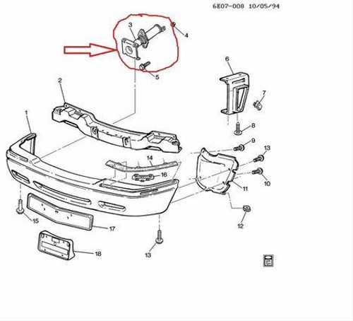 22177042 Амортизатор бампера переднего GM