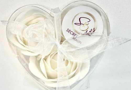 Набор мыльных белых роз (3 шт.) на подарок