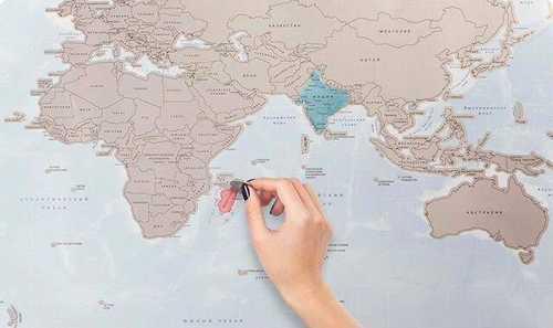 Скретч карта мира "Здесь был я", студия Лебедева