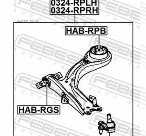 Рычаг передний нижний левый 0324rplh,0324rplh,febest