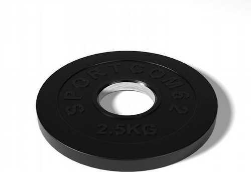 Диск Sportcom обрезиненный 51мм 2,5 кг, черный