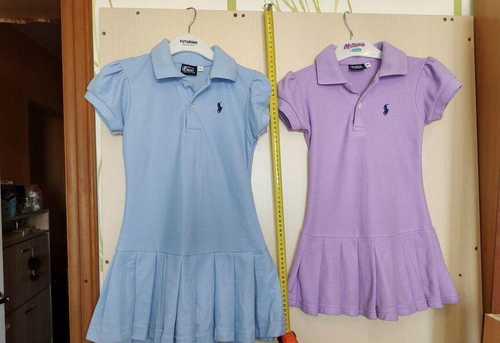 Два платья-поло на 4-5 лет (голубое новое)