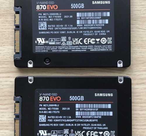 SSD диск Samsung 870 EVO 500 Gb (идеал,health 99%)