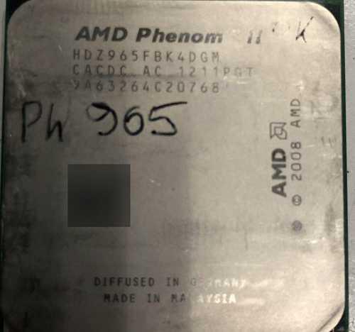 Процессор Phenom ii x4 965 (4x3,40Ghz) am3