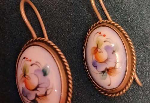 Серьги финифть СССР