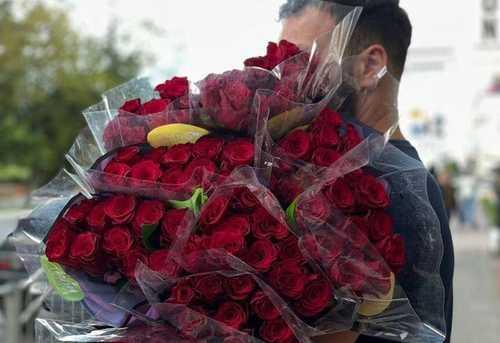 Розы Цветы Букеты 60см с доставкой 11 21 31 51 101