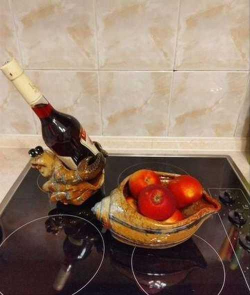 Салатник - раковина с подставкой под бутылку
