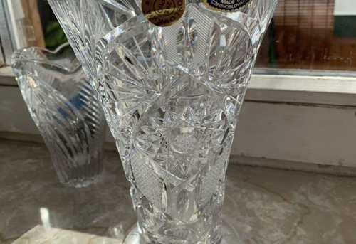 Хрустальная ваза богемия