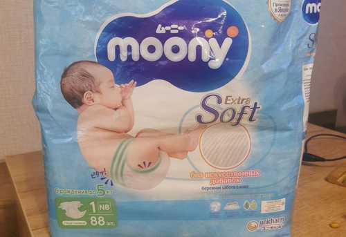 Подгузники moony extra soft с рождениядо 5 кг, 1nb