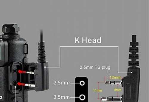 Оригинальная гарнитура для рации разъём Kenwood