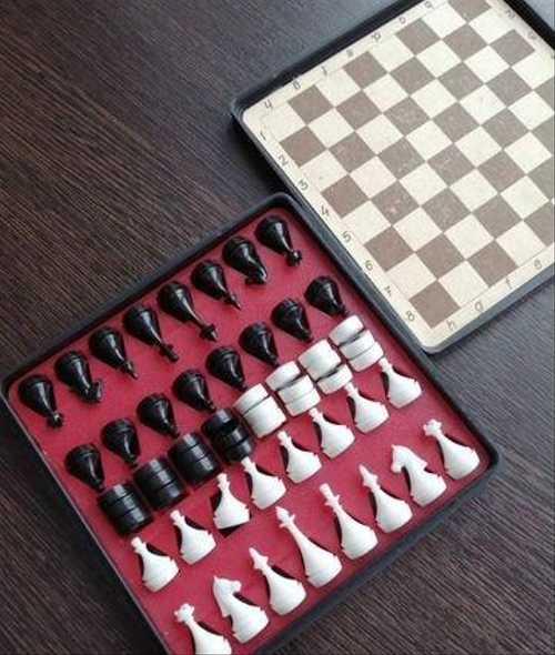 Советские мини шахматы СССР 2в1 магнитные шахматы