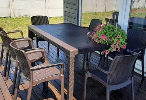 Комплект стол и стулья ротанг садовая мебель