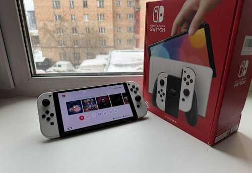 Новая Nintendo Switch Oled White Чип+256+Игры