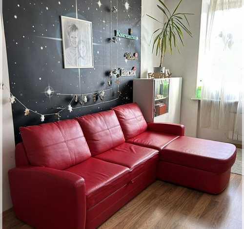 Диван "pushe" угловой раскладной бу кожаный