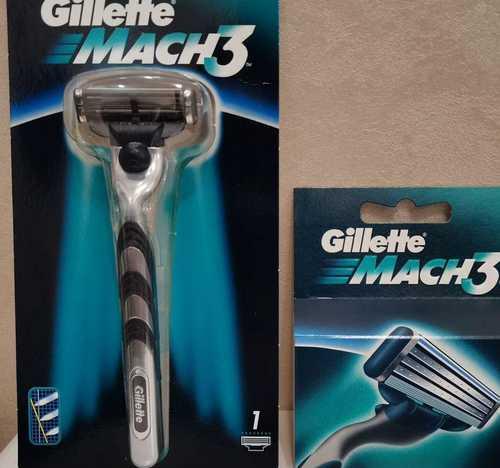 Станок для бритья + 2 кассеты Gillette Mach3