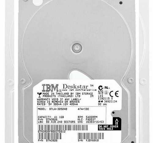 Жесткий диск IBM dtla-305040 41,1Gb 5400 IDE 3.5"