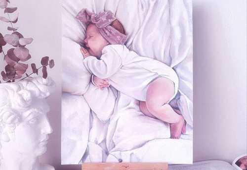 Картина маслом с детьми Сладкие сны